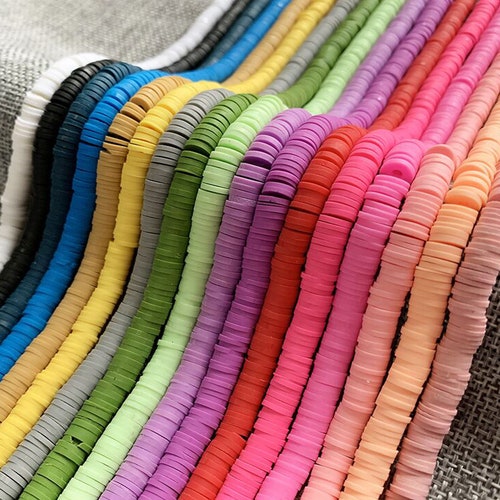 1 STRAND 6mm Pastel Vinyl Heishi Beads Clay Disc Polymer - Etsy