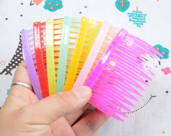 7 Teeth Transparent Plastic Hair Combs,clear Plastic Hair Combs Diy ...
