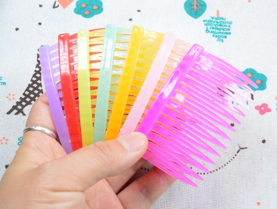 50 pcs assorted color plastic hair combs 14 teeth | Etsy
