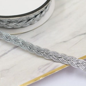 3yds Gold/silver Braided Ribbon, Plaited Narrow Braid, Gold/silver ...