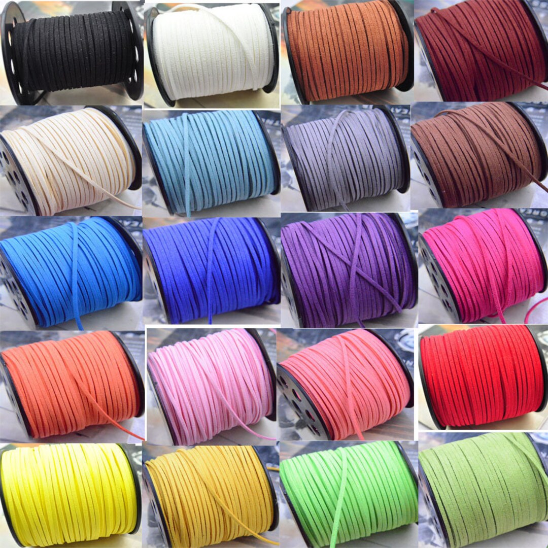10 Yds Assorted Color Flat Faux Suede Cord, Faux Suede Leather String 2 ...