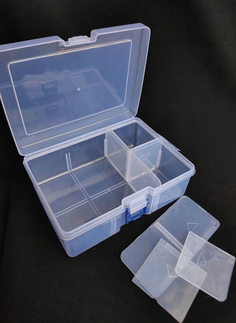 Large Clear Plastic Box, Rectangular Transparent Box With Removable 6 ...