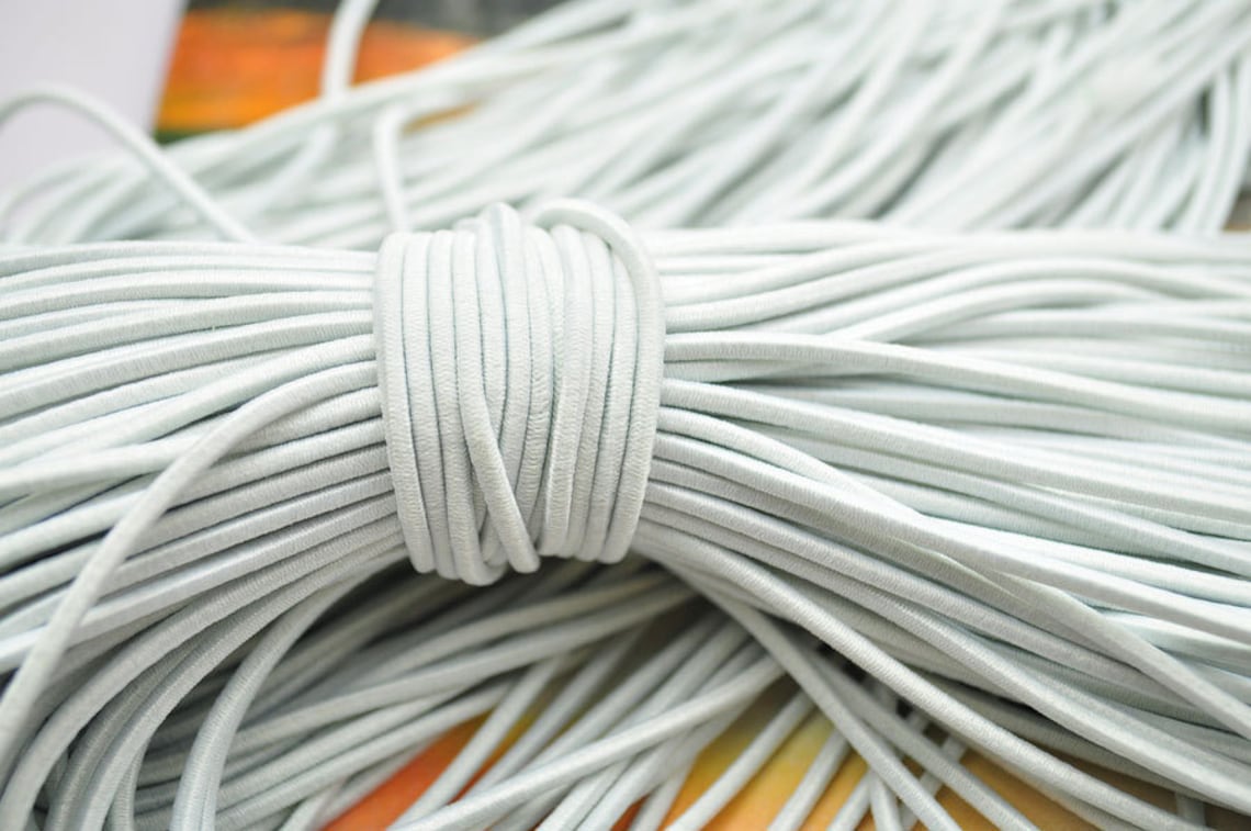 20 Yds Round Elastic Cord 2.5mm White Stretch Cord Braided | Etsy