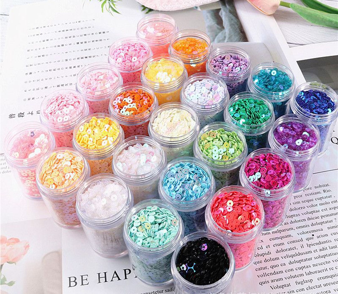 4000pcs 4mm Iridescent Loose Sequin Discs, 27 Colors Round PVC Sequins ...