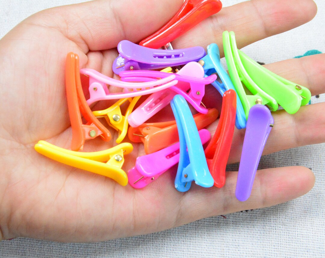 100 Pcs Assorted Color Plastic Hair Clips, Alligator Clips 35x8mm - Etsy