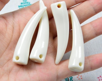 18 Pcs Ivory Resin Animal Teeth Animal Fangs Curved Sharp | Etsy