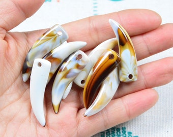 18 Pcs Ivory Resin Animal Teeth Animal Fangs Curved Sharp | Etsy