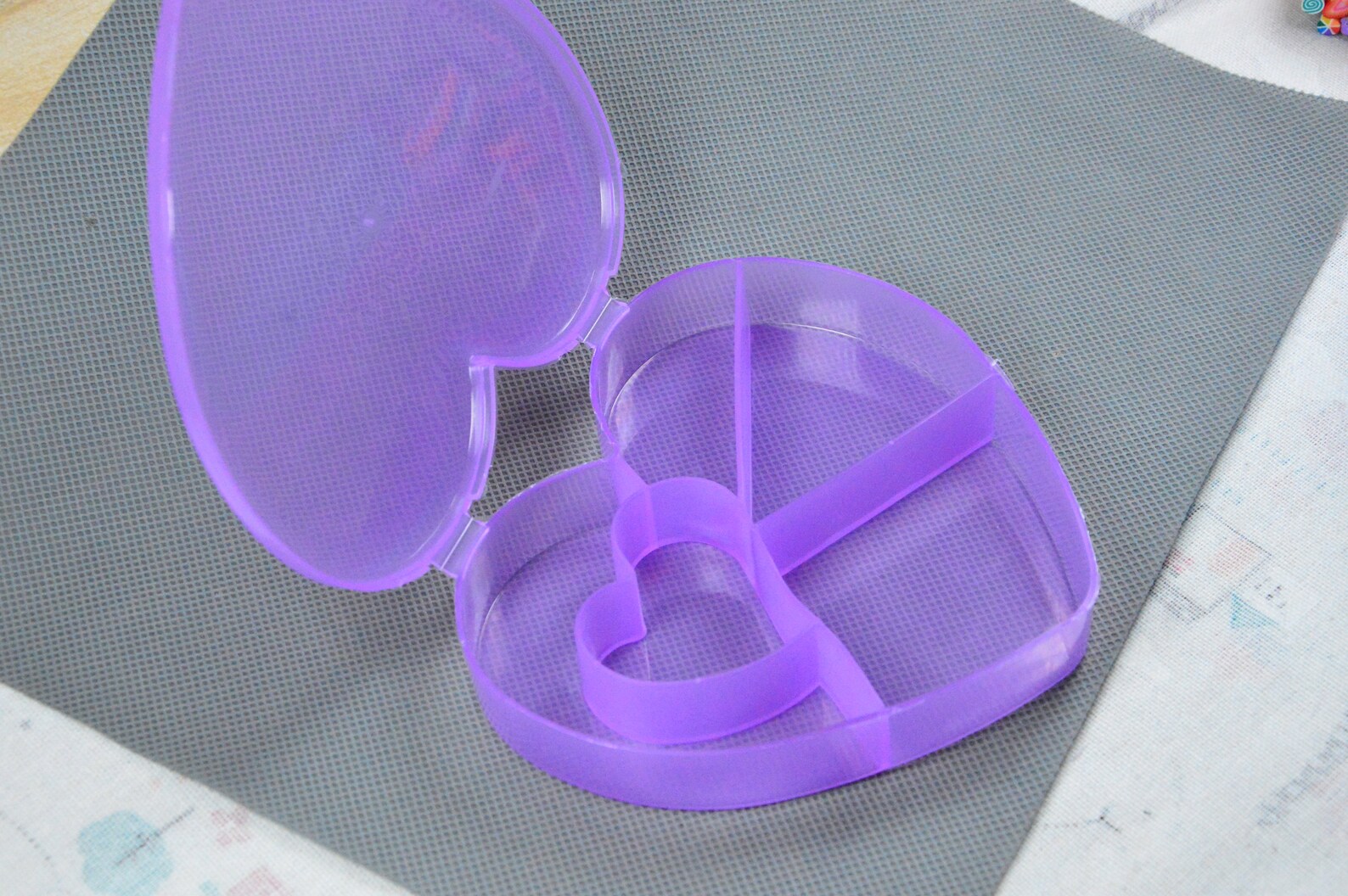 Purple Heart Box With Unmovable 5 Grids Heart Shape Plastic - Etsy