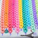 50 Pcs Assorted Color Plastic Chain Links, Open Twist Chain Jewelry ...