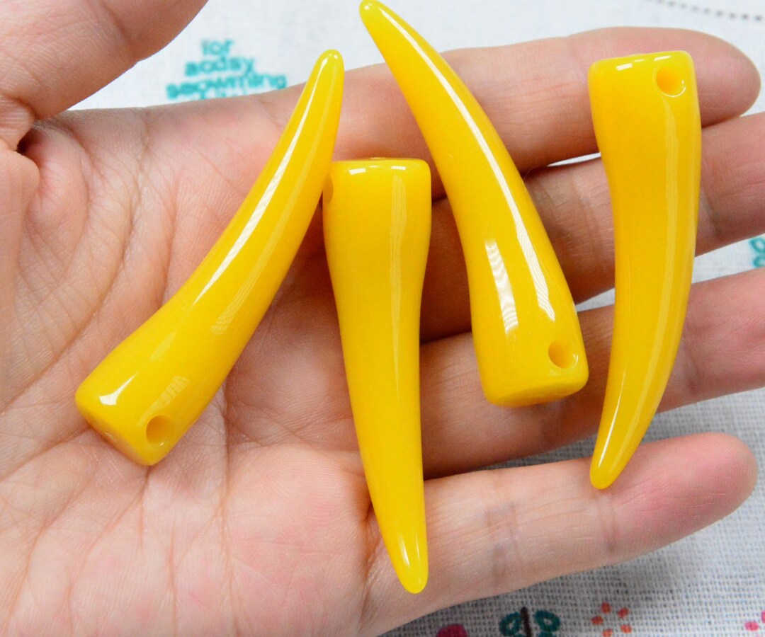 20pcs Yellow Sharp Plastic Teeth, Plastic Animal Teeth Fangs, Plastic ...
