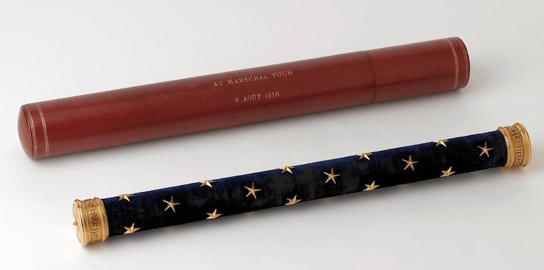 Brand New French Field Marshal Baton 24k Pure Gold Plated Complete With ...