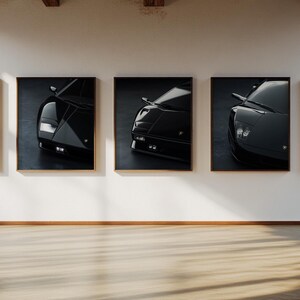 Lamborghini Countach Poster – Black Supercar Print, Close-up Lambo ...