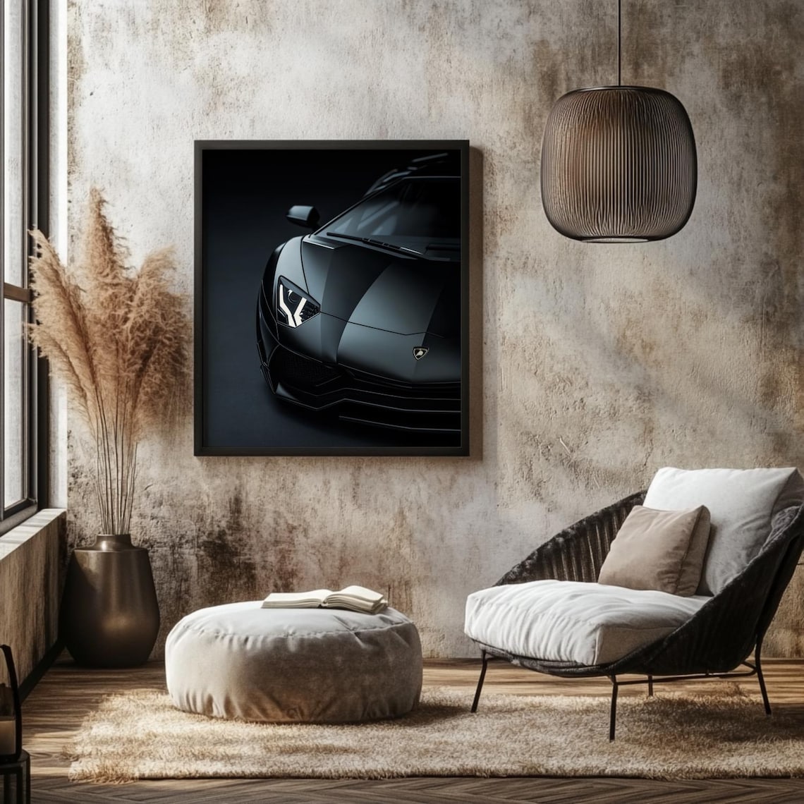 Lamborghini Aventador Poster – Black Supercar Print, Close-up Lambo ...