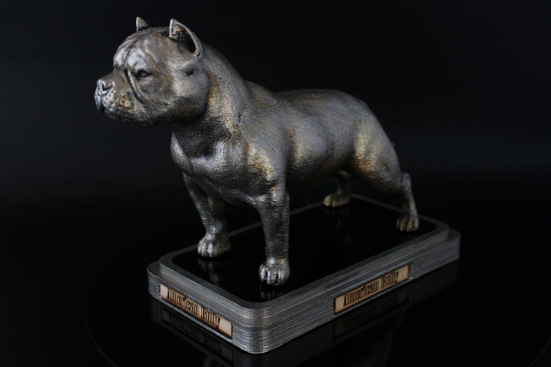 Custom American Bully Dog Statue on Base-personalized Painting Dog ...