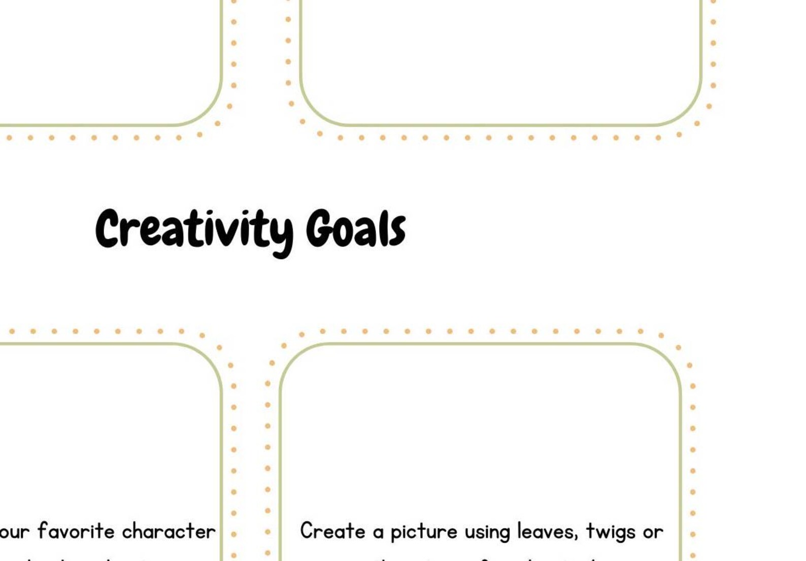 Goal Ideas Flash Cards (to Use Alone or With Your Little Bunny Goal ...