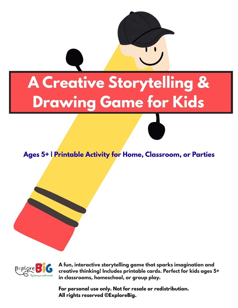 Printable Drawing & Storytelling Game for Kids | Creative Activity for ...