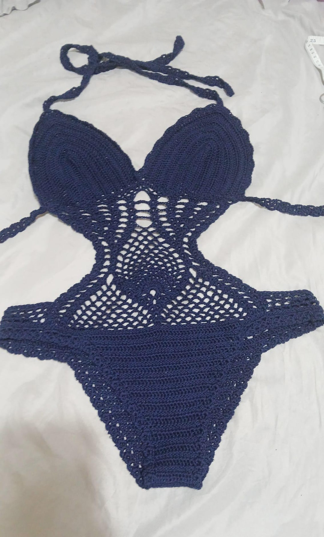 Handmade Crochet Swimsuit – One-piece Knit Bathing Suit – Boho ...