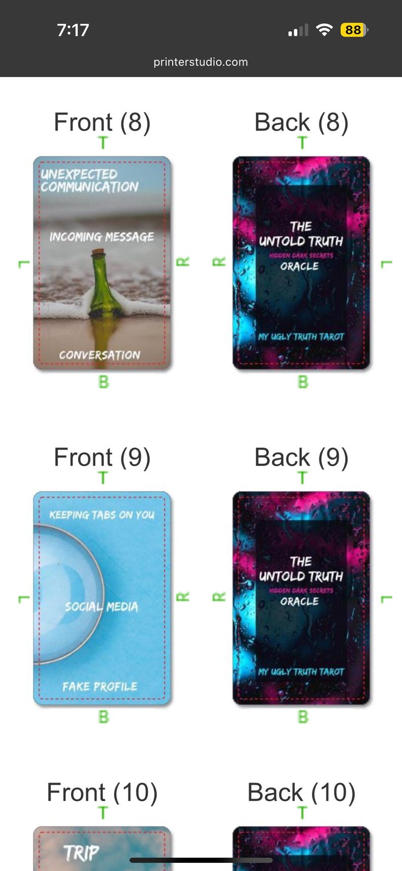 The Untold Truth Oracle Deck - 52 Cards Digital Print - Etsy