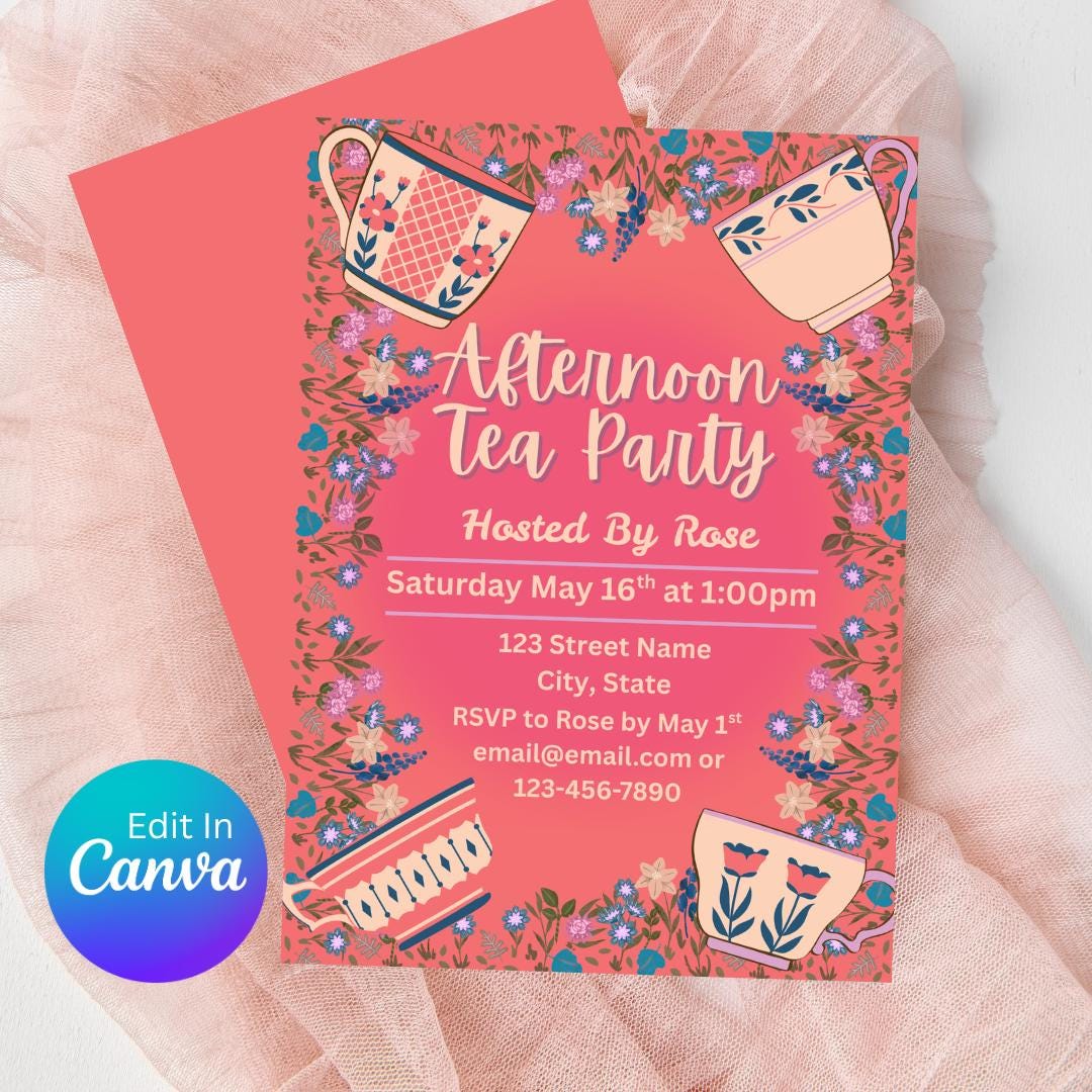 Afternoon Tea Party Invitation - Etsy