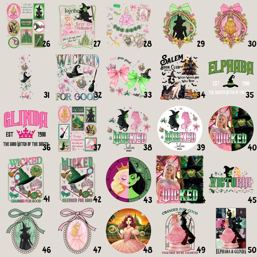 Wicked Witch Musical 300+ DTF Print, the Good and the Wicked Iron-on ...