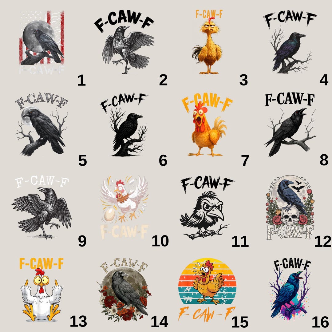 Funny F Caw F Crow DTF Transfer, F Caw F Shirt Read to Press, Gothic ...