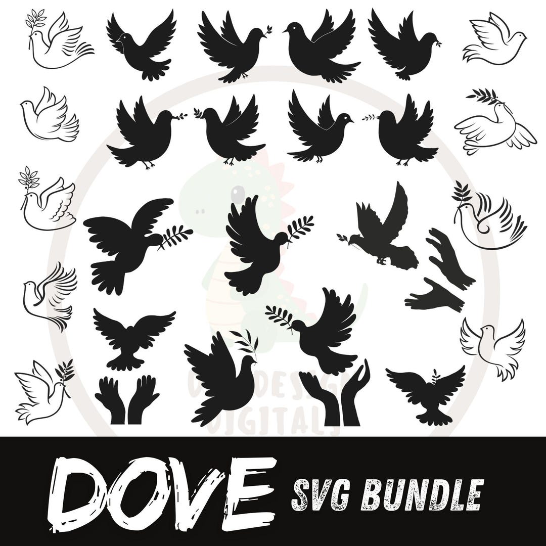 Taube & Taube SVG Bundle: Peace Symbol Clipart (digitaler Download ...