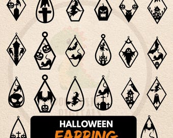 Halloween Earrings SVG Bundle: Spooky Jewelry Cut Files (cricut ...