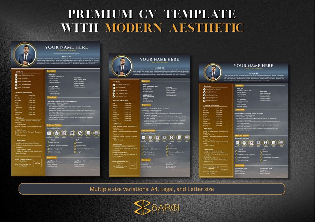 Buy Editable Resume Template | Canva CV Template | Modern Curriculum ...