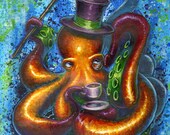 Dapper Octopus 11x17 Lithograph Print, Steampunk Nautical Art Sea Life ...