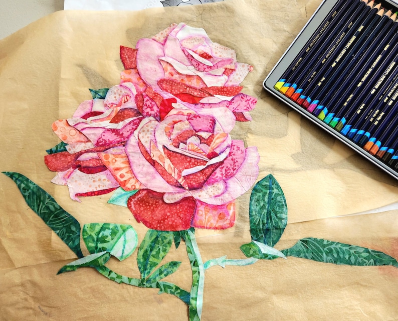 Rose Bouquet Collage PDF Pattern, Flower Collage Pattern, PDF File ...