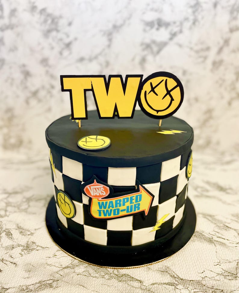 Warped Two-ur Four Pop Punk Baby Elder Emo Millennial Birthday Cake ...