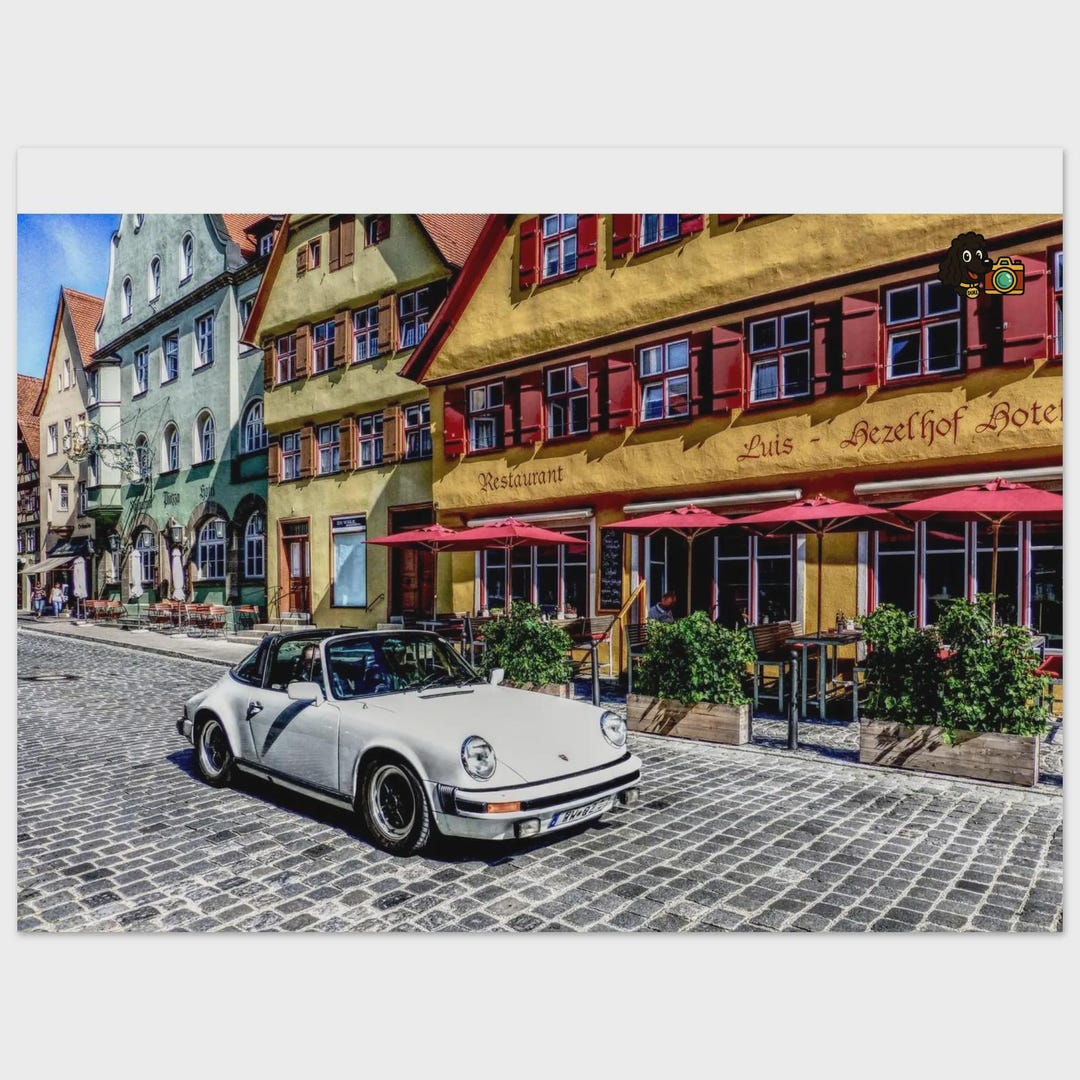 Porsche 911 Targa Fine Art Print - Stunning Dinkelsbühl Germany Street ...