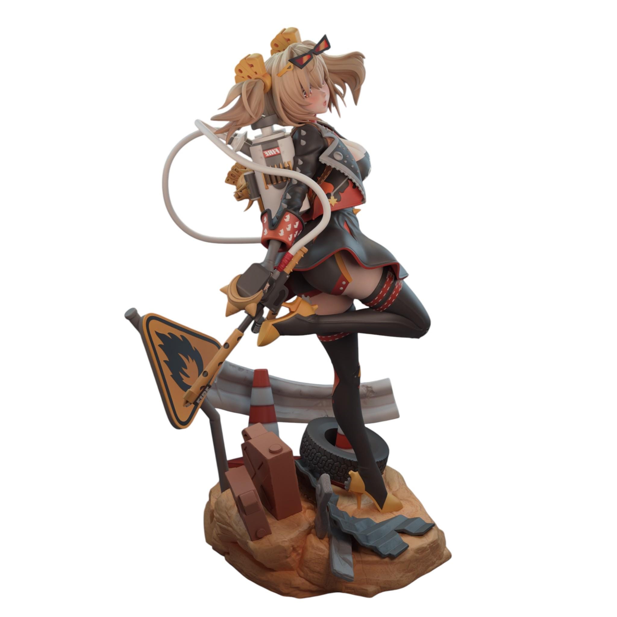 Explosive Anime Girl STL | Punk Gunner 3D Print Model Statue - Etsy