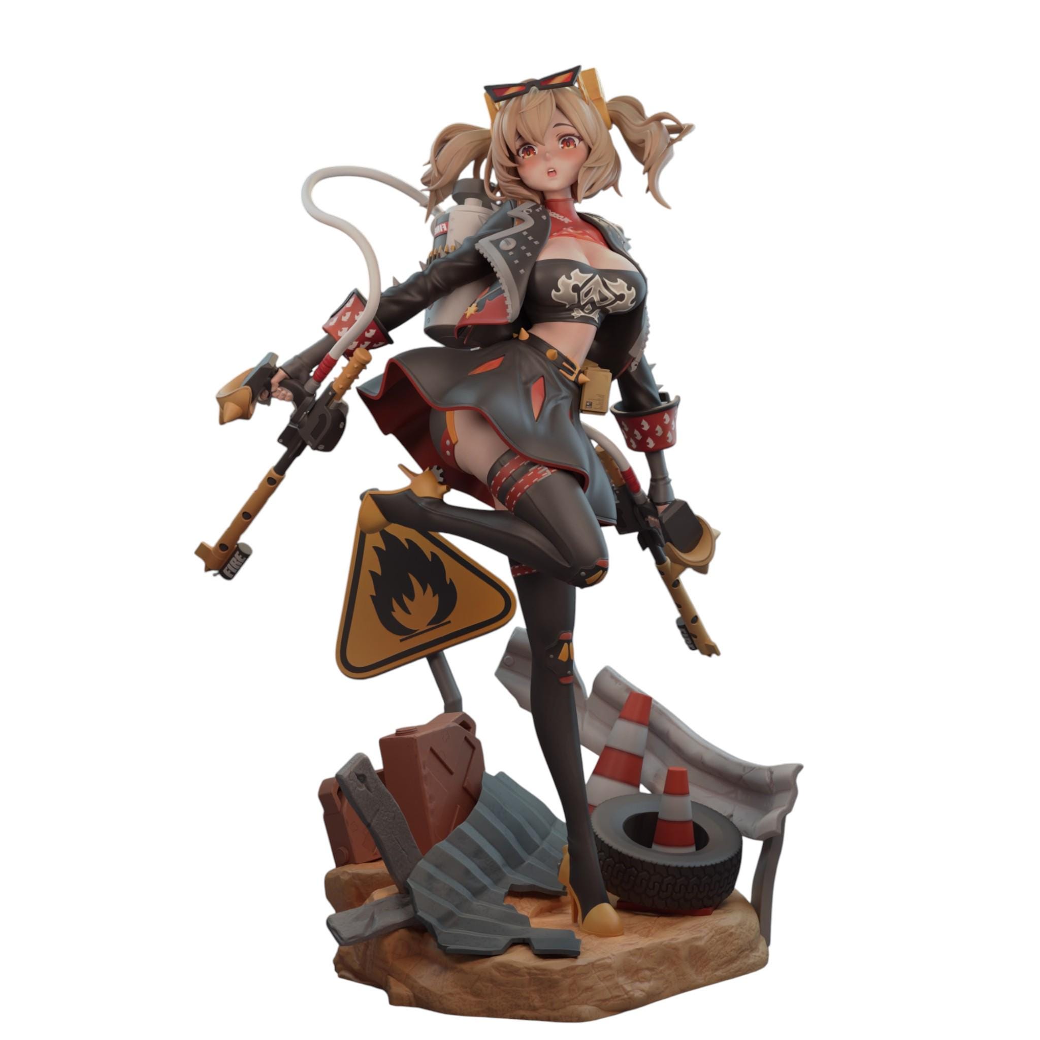 Explosive Anime Girl STL | Punk Gunner 3D Print Model Statue - Etsy