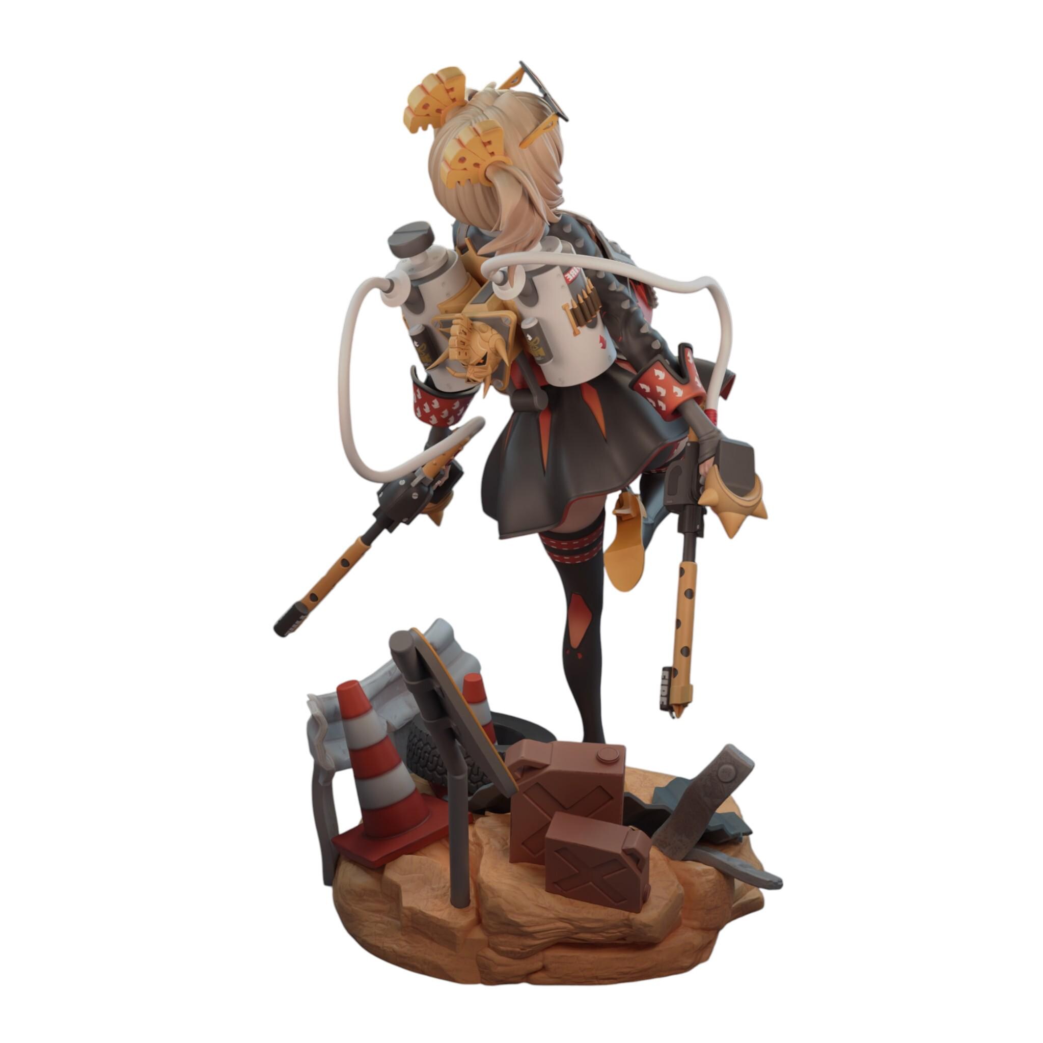 Explosive Anime Girl STL | Punk Gunner 3D Print Model Statue - Etsy