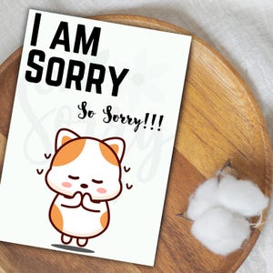 Editable Sorry Card Template | Apology Card | Printable Front & Back ...