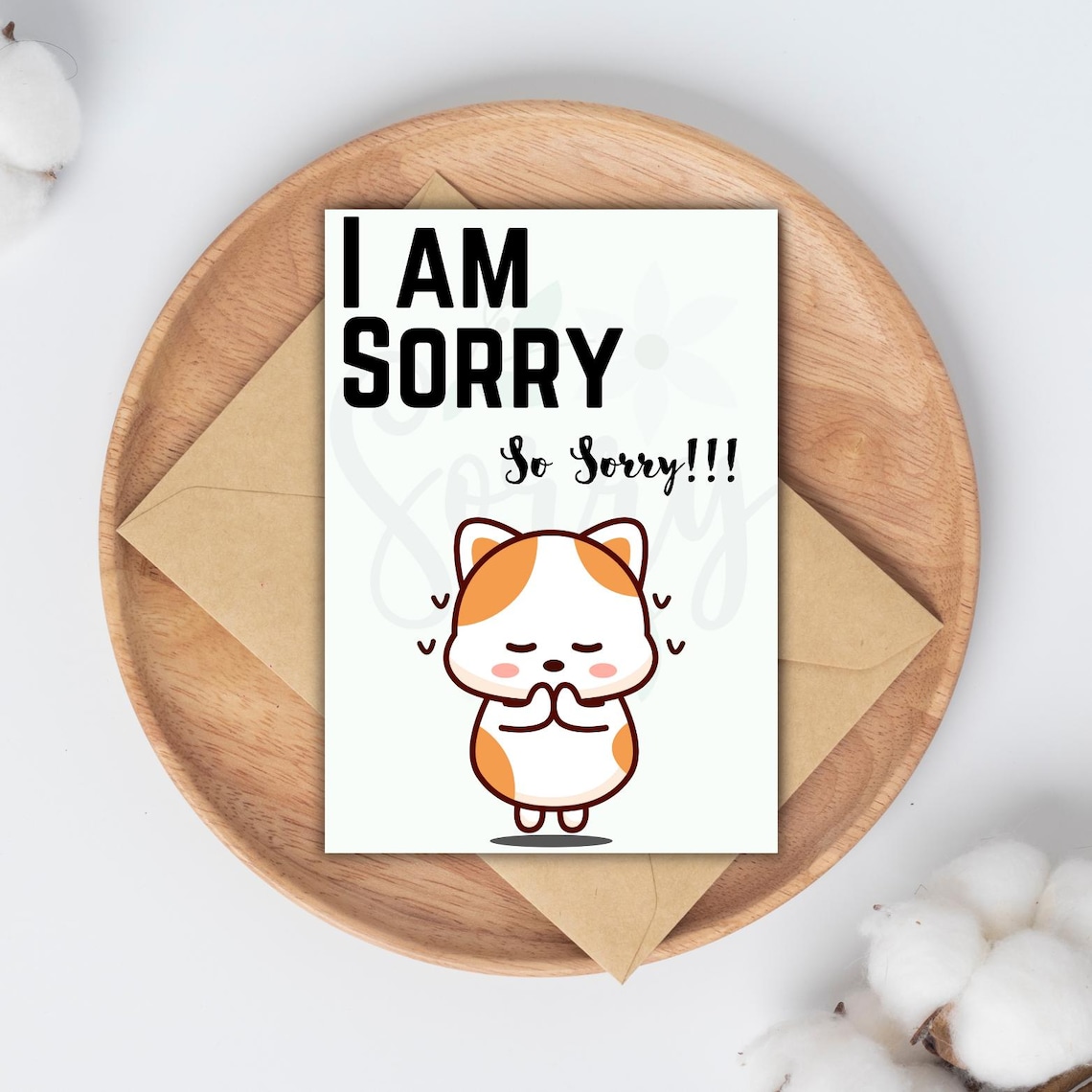Editable Sorry Card Template | Apology Card | Printable Front & Back ...
