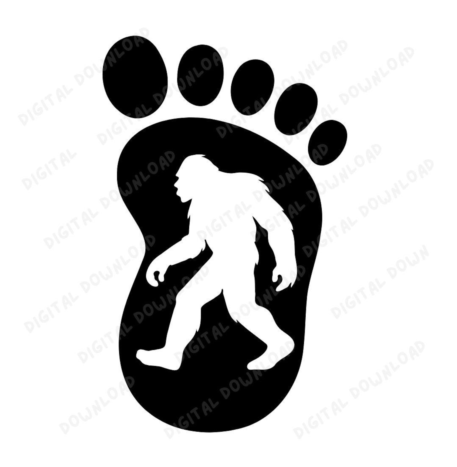 Bigfoot Footprint SVG PNG | Sasquatch Foot Silhouette | Cryptid Yeti ...