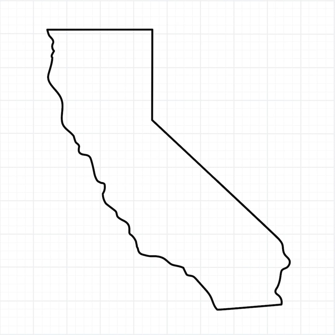 California State Outline SVG PNG | CA Line Art Map, California Border ...