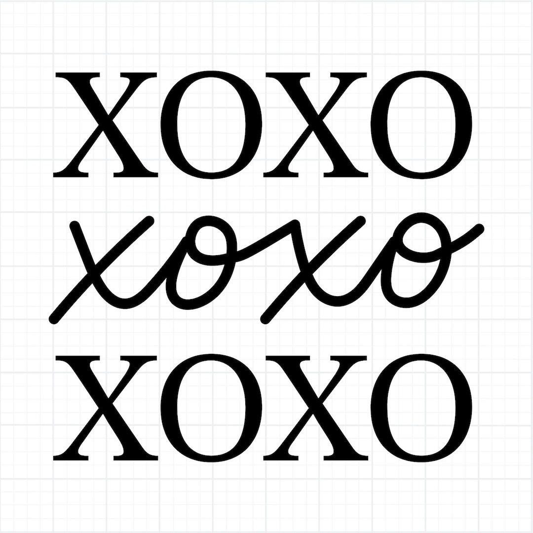 Xoxo Valentine SVG PNG | Love Text Cut File | Script Serif Xoxo ...