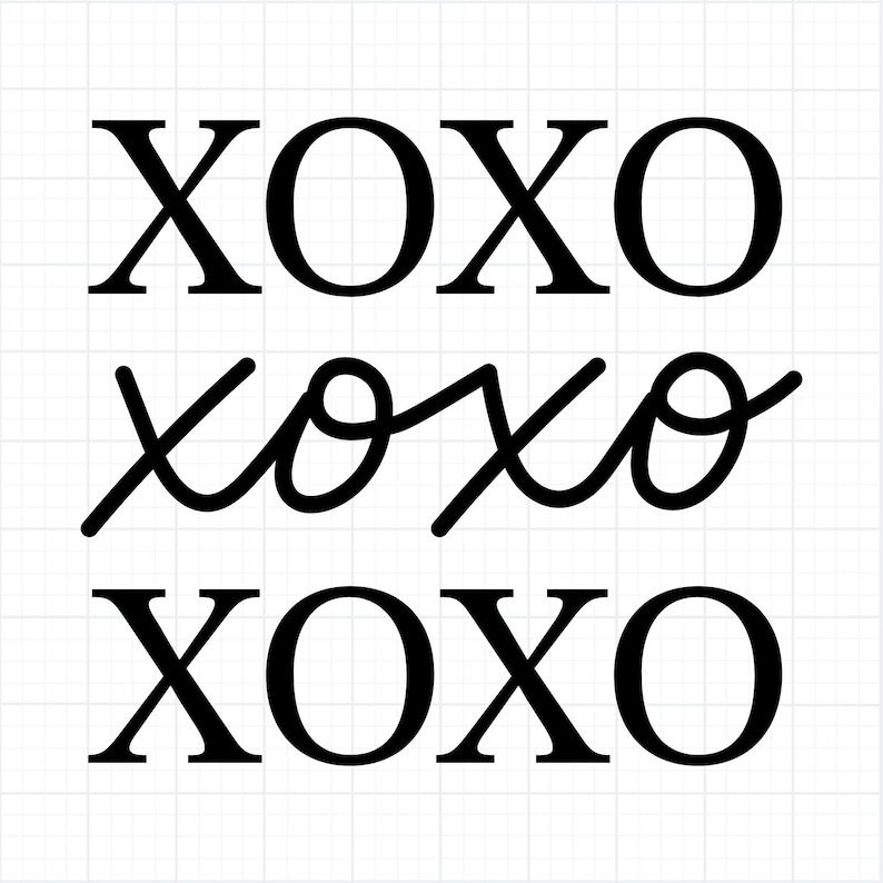 Xoxo Valentine SVG PNG | Love Text Cut File | Script Serif Xoxo ...