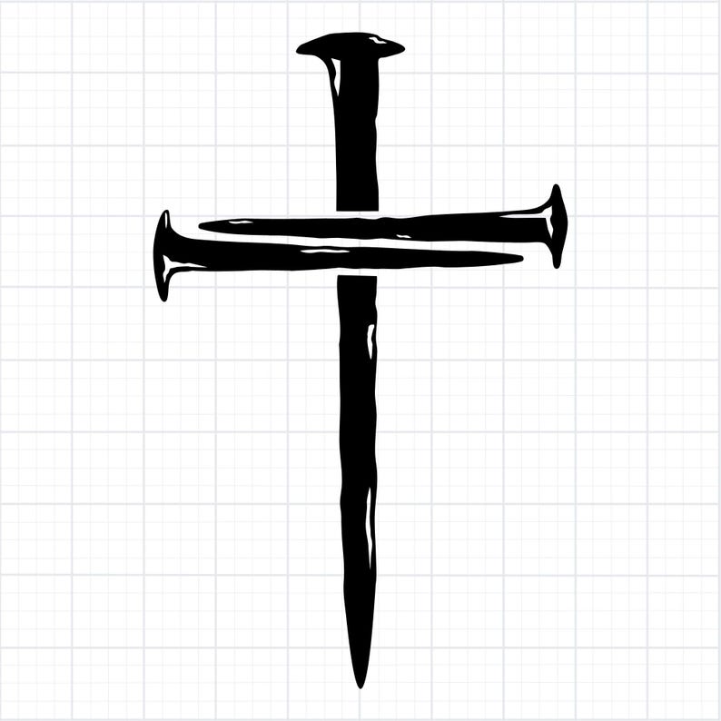 Nail Cross SVG Christian Cross Cut File Religious Iron Nails Cross ...