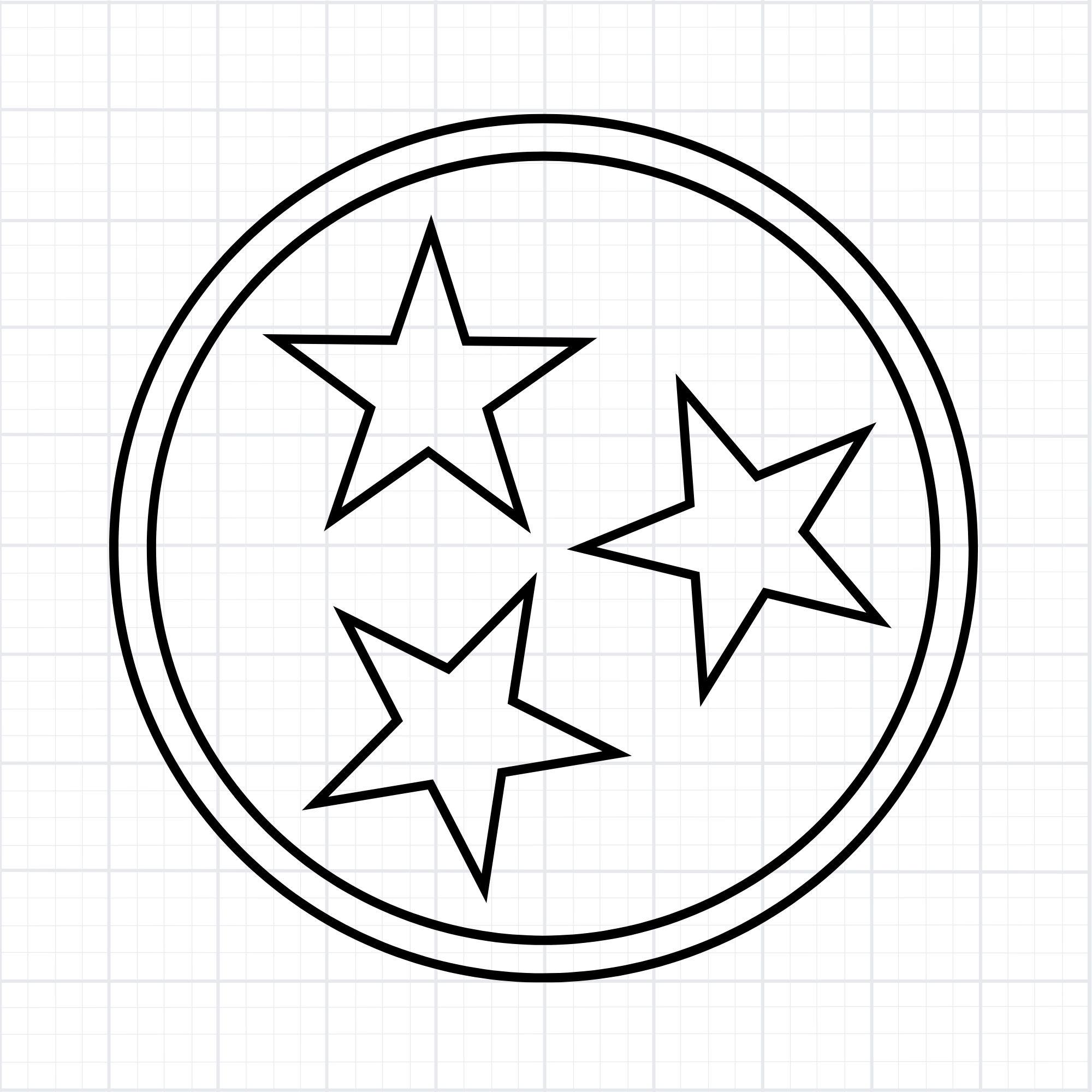 Tennessee Tri-star SVG PNG | TN State Symbol Cut File | Three Stars ...
