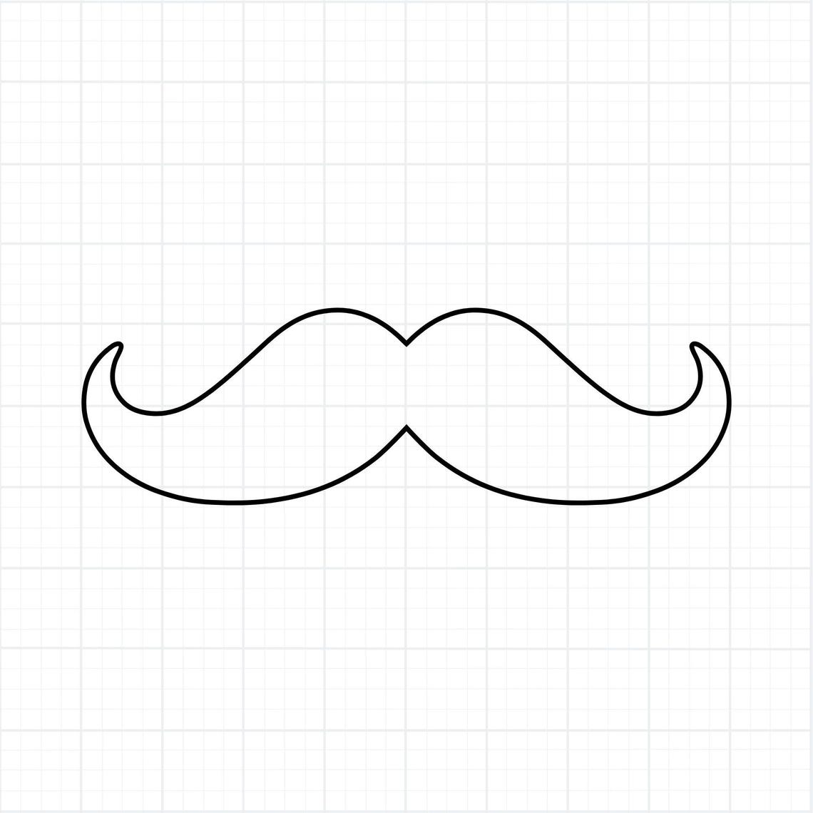 Mustache Outline SVG PNG | Curly Moustache Cut File | Simple Funny ...