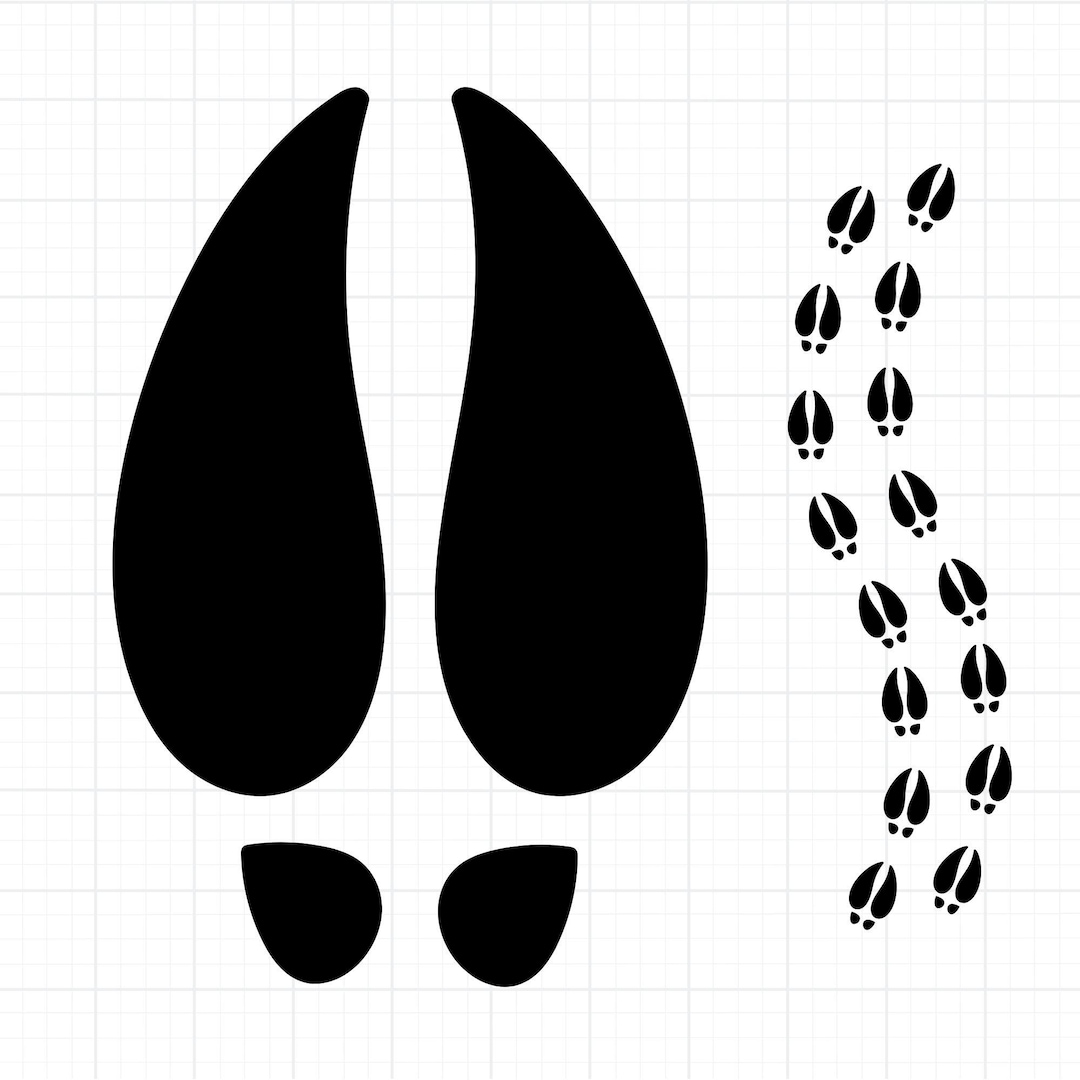 Deer Tracks SVG PNG | Deer Hoof Print Silhouette Set, Hunting Cut File ...