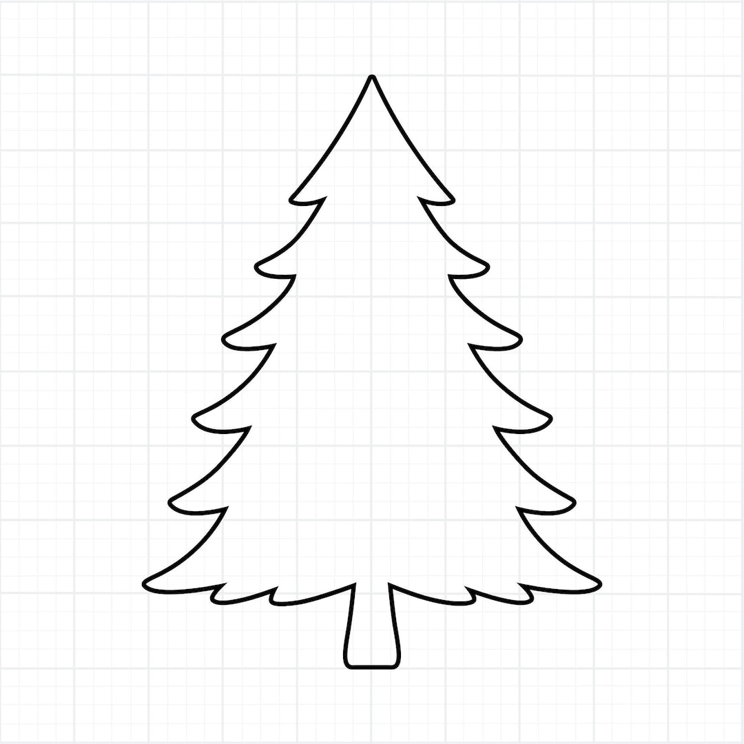 Christmas Tree Outline SVG PNG | Simple Evergreen Cut File | Holiday ...