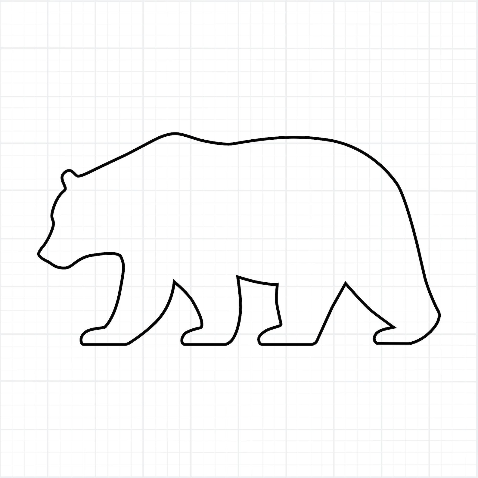 Bear Outline SVG | Simple Animal Line Art Cut File for Cricut, Wildlife ...