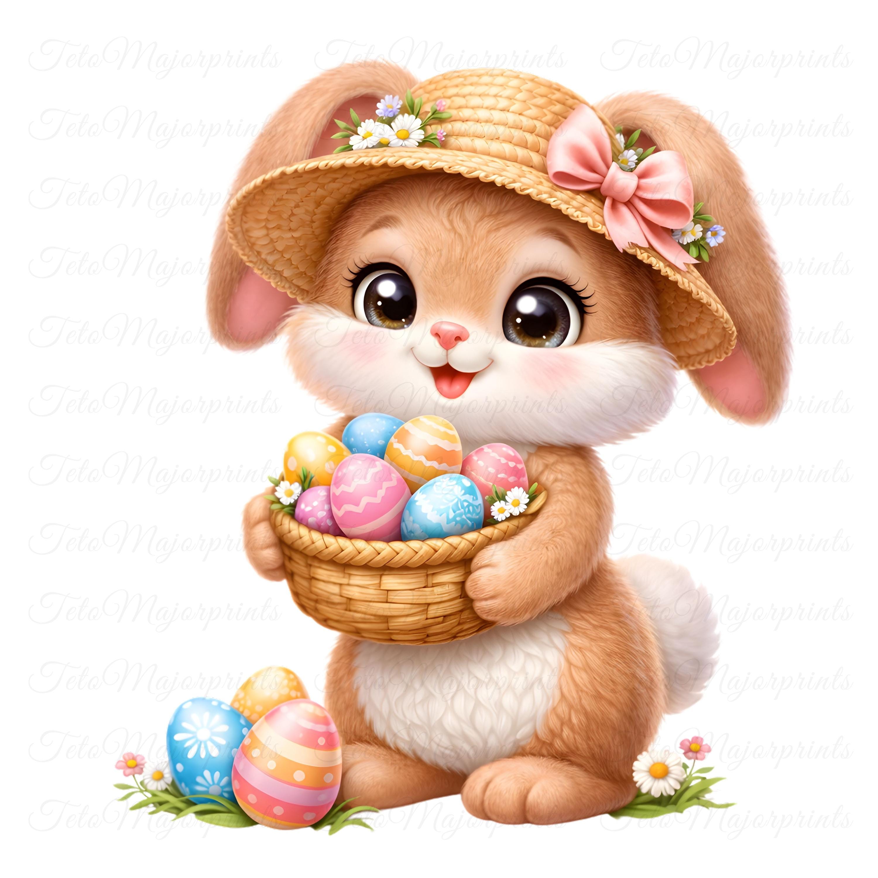 7 Easter Bunny PNG Bundle Pastel Spring Rabbit Clipart Sublimation ...