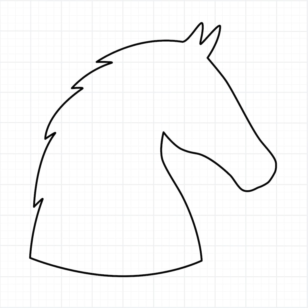 Minimalist Horse Head Outline SVG | Simple Horse Silhouette SVG | Farm ...
