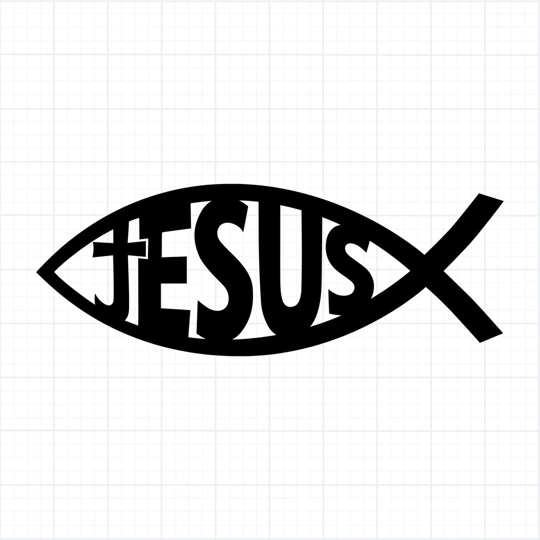 Jesus Fish SVG PNG Vector Cut File Christian Faith Symbol Ichthys ...